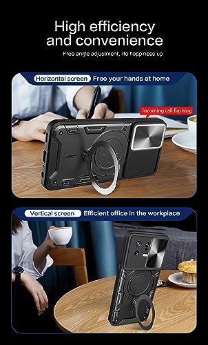 Compatible with Infinix Note 30 Pro Case,Car Mount Magnetic Shell Compatible with Infinix Note 30 Pro X678B Kickstand with Slide Lens Case Cover HEI