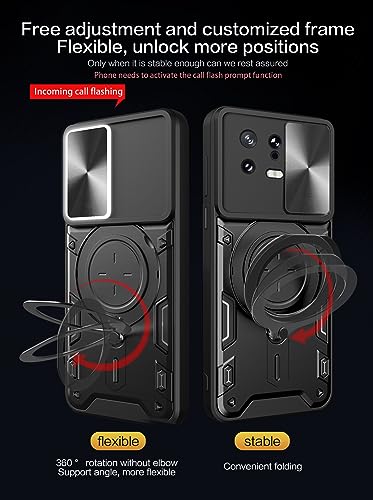 Compatible with Infinix Note 30 Pro Case,Car Mount Magnetic Shell Compatible with Infinix Note 30 Pro X678B Kickstand with Slide Lens Case Cover HEI