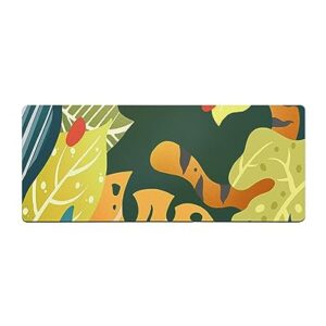 Fall Leaves Bath Mat for Tub,Non Slip Bathroom Floor Runner Rug Quick Dry & Absorbent Diatomaceous Earth Shower Sink Kitchen Doormat,Abstract Middle Century Plant Leaf Aesthetics Art Decor 18"x60"