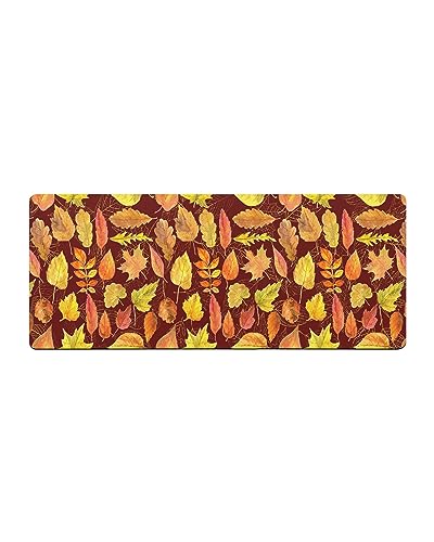 Fall Maple Leaves Bath Mat for Tub,Non Slip Bathroom Floor Runner Rug Quick Dry & Absorbent Diatomaceous Earth Shower Sink Kitchen Washable Doormat,Thanksgiving Autumn Farmhouse Country Rustic 20"x47"