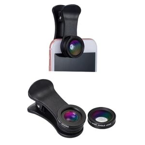 Abaodam Smartphone Phones 4 pcs Professional Wide Macro Smart Phone Clip Smartphone On for Universal Camera Angle in Lens Compatible with Smartphone Cell X Phones Kit & - Black