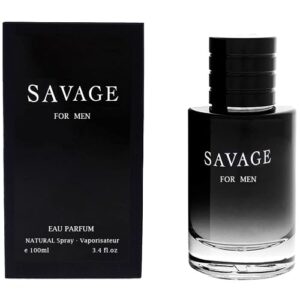 Fragnance Sparks Savage for Men Combo of (Black and Blue) - 3.4 Oz each, Men's Eau Perfum - Refreshing & Warm Masculine Scent