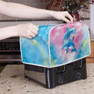 Gomesmonty Dolphins Print 2 Slice Toaster Appliance Dust-proof Cover Bread Maker Cover Stain Resistant for Kitchen Small Appliance, Gift for Women,M