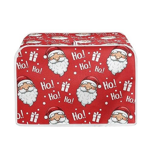 JEOCODY Christmas Santa Claus Toaster Bread Maker Cover Quilted Toaster Cover 2 Slice Kitchen Small Appliance Covers, Toaster Cover Fits for Most Standard 2 slice Toasters