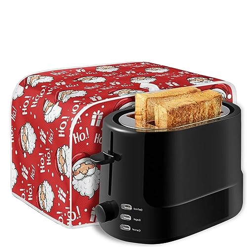 JEOCODY Christmas Santa Claus Toaster Bread Maker Cover Quilted Toaster Cover 2 Slice Kitchen Small Appliance Covers, Toaster Cover Fits for Most Standard 2 slice Toasters