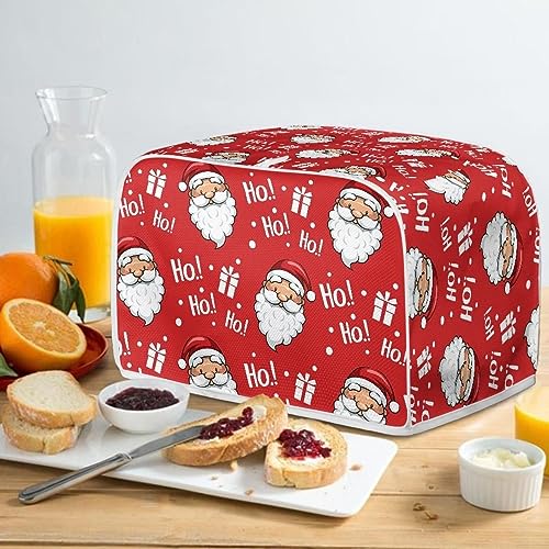 JEOCODY Christmas Santa Claus Toaster Bread Maker Cover Quilted Toaster Cover 2 Slice Kitchen Small Appliance Covers, Toaster Cover Fits for Most Standard 2 slice Toasters