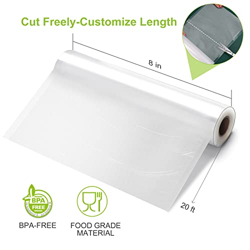 Bonsenkitchen Textured Food Vacuum Sealer Bags, 100 Quart 6" x 10', BPA Free, Thick Embossed, Commercial Grade for Food Storage and Sous Vide Cooking