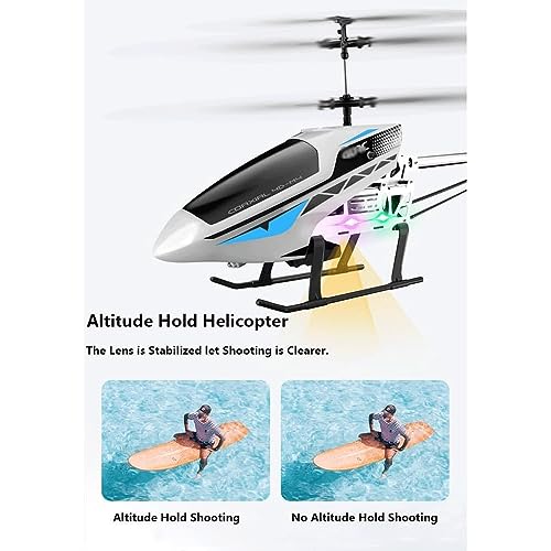 KXKLGWHN Large Remote-Controlled Helicopter, with 4K High-Definition Dual Cameras, 2.4GHz RC Helicopter, One-Button Take-Off/Landing, LED Lights, Height-Keeping Gyroscope, Toys for Boys and Girls