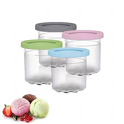 Creami Pint Containers, for Ninja Creami Containers,16 OZ Ice Cream Containers with Lids Safe and Leak Proof Compatible with NC299AMZ,NC300s Series Ice Cream Makers