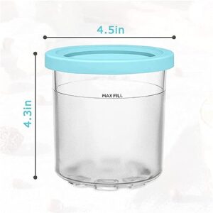 Creami Pint Containers, for Ninja Creami Containers,16 OZ Ice Cream Containers with Lids Safe and Leak Proof Compatible with NC299AMZ,NC300s Series Ice Cream Makers