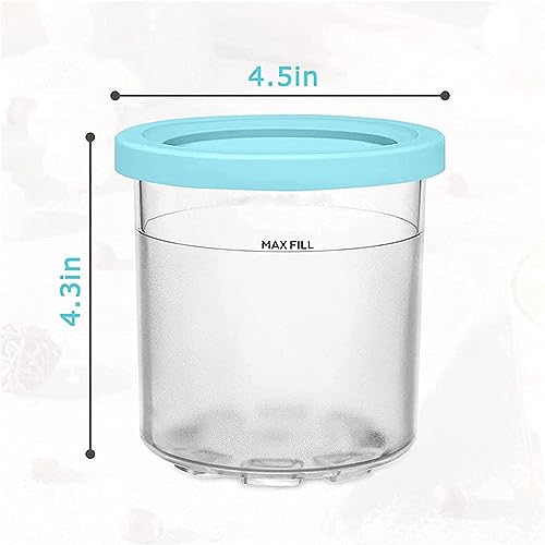 Creami Pint Containers, for Ninja Creami Containers,16 OZ Ice Cream Containers with Lids Safe and Leak Proof Compatible with NC299AMZ,NC300s Series Ice Cream Makers