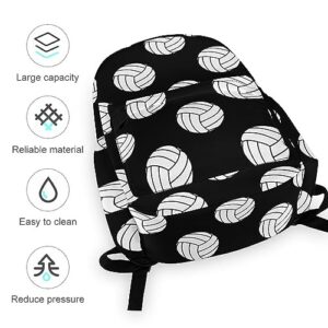 Black and White Volleyball Balls Travel Backpack Lightweight 16.5 Inch Computer Laptop Bag Casual Daypack for Men Women