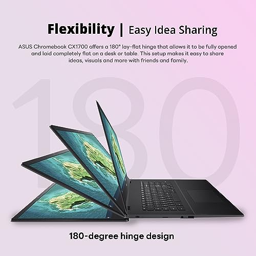 ASUS 2022 Chromebook CX1700 17.3" FHD Laptop, Intel Celeron N4500, 4GB LPDDR4X RAM, 64GB eMMC Storage, Intel UHD Graphics, 720p Webcam, Wi-Fi 6, Bluetooth, Gray, Chrome OS, 32GB USB Card (Renewed)