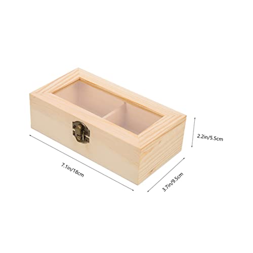 Zerodeko 6 pcs storage wooden box clear tray wooden storage bins wooden pallets tea bag holder coffee condiment organizer jewelry case with lid Jewelry Container clear lid jewelry organizer