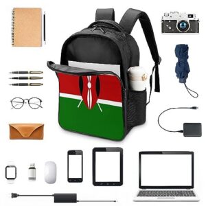 Kenyan Flag 16 Inch Backpack Laptop Bag Casual Daypack for Traveling Camping Shopping