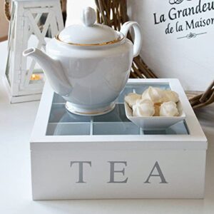 Buogint Tea Bag Storage Box,Tea Bag Holder - Tea Bag Divided Storage Organizer Container, for Coffee Tea Sugar Packets