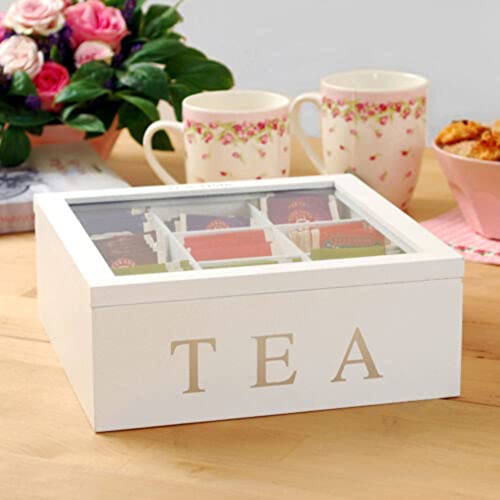 Buogint Tea Bag Storage Box,Tea Bag Holder - Tea Bag Divided Storage Organizer Container, for Coffee Tea Sugar Packets