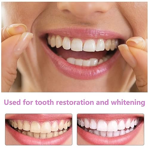 CHNLML Denture Teeth Temporary Fake Teeth Snap on Veneers, Simulation Braces Snap On Smile Tooth Cover Perfect Whitening One Size Fits Most Comfortable Denture to Make，Fix Confident Smile (2 Pcs)