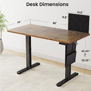 ErGear Adjustable Height Electric Standing Desk with Storage Bag Dual Monitor Stand