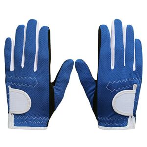 lapooh golf glove 1 pair golf gloves kids junior children left right hand rain grip 3d performance mesh non-slip micro soft fiber golf gloves (color : blue, size : l)