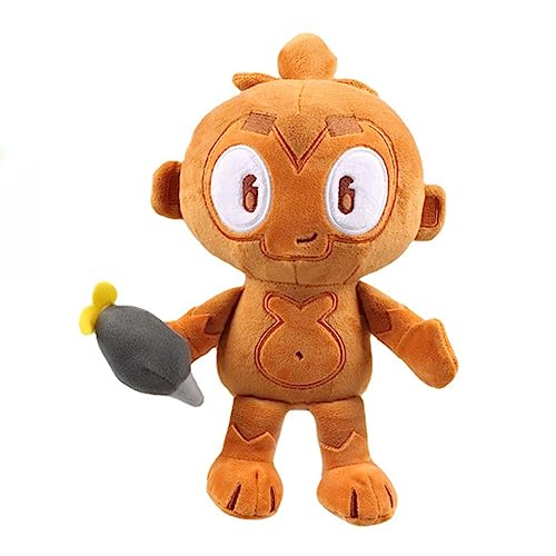 New Bloons TD 6 Monkey Plush Toy，9.8inch City Cute Soft Cartoon Dart Monkey Stuffed Animal Plush Doll Toy，Bloons TD6 Game Plush Gift for Game Lovers Fans and Kids Friends