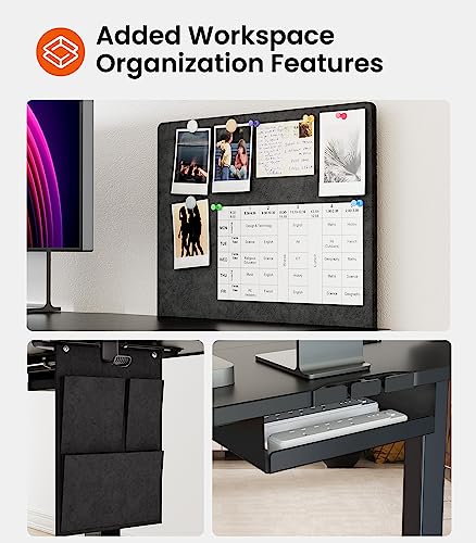 ErGear Adjustable 55'' Height Electric Standing Desk with Storage Bag Single Monitor Mount