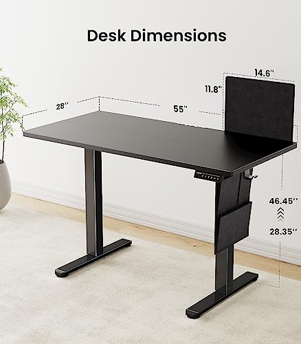 ErGear Adjustable 55'' Height Electric Standing Desk with Storage Bag Single Monitor Mount