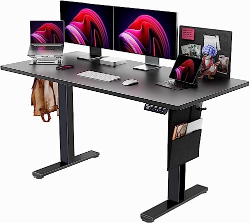 ErGear Adjustable 55'' Height Electric Standing Desk with Storage Bag Single Monitor Mount