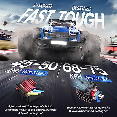 DEERC Extreme Brushless Racing Truck for Adults & Quality RC Car for Beginners and Kids