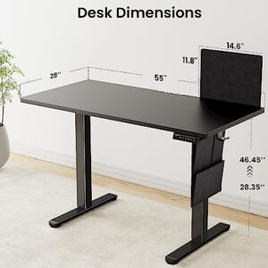 ErGear Adjustable 55'' Height Electric Standing Desk with Storage Bag Triple Monitor Mount for Desk