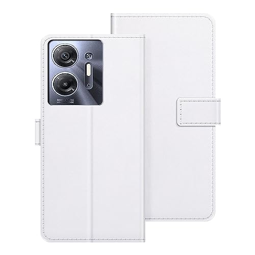 MILEGAO for Infinix Hot 30 5G Case, Premium Magnetic PU Leather Cover with Card Holder and Kickstand, Fashion Flip Case for Infinix Hot 30 5G 6.78 inches White