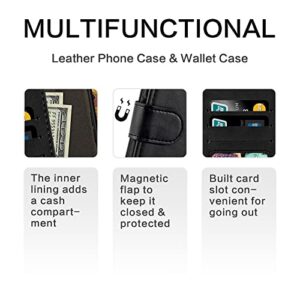 MILEGAO Case for Infinix Hot 30 5G, Magnetic PU Leather Wallet-Style Business Phone Case,Fashion Flip Case with Card Slot and Kickstand for Infinix Hot 30 5G 6.78 inches-Black