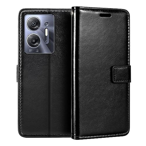 Shantime for Infinix Hot 30 5G Case, Premium PU Leather Magnetic Flip Case Cover with Card Holder and Kickstand for Infinix Hot 30 5G (6.78”) Black