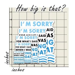 Miraki I'm Sorry For What I Said When I Was Docking The Boat Stickers, Boat Stickers, Travel Stickers, Water Assitant Die-Cut Vinyl Funny Decals for Laptop, Phone, Water Bottles, Kindle Sticker