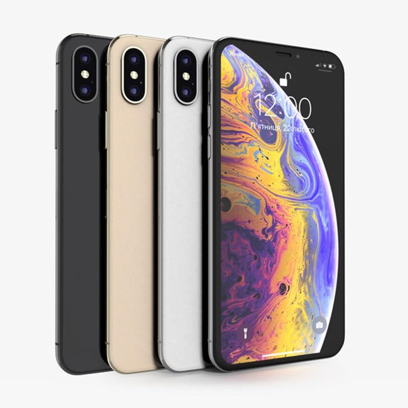 Apple iPhone Xs Max A12 Bionic Mobile Phone 6.5inch 4GB RAM 64GB/256GB ROM Hexa Core 12MP NFC 4G LTE Original iOS Cellphone 64GB with Face ID/White