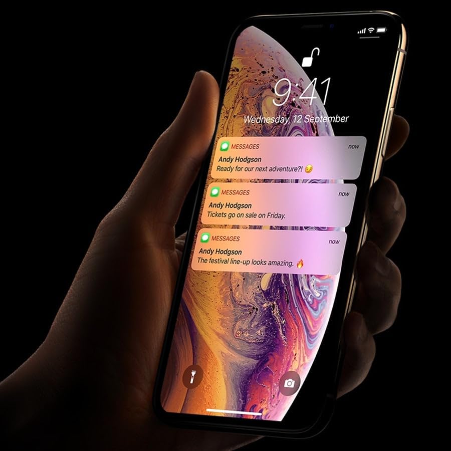 Apple iPhone Xs Max A12 Bionic Mobile Phone 6.5inch 4GB RAM 64GB/256GB ROM Hexa Core 12MP NFC 4G LTE Original iOS Cellphone 64GB with Face ID/White