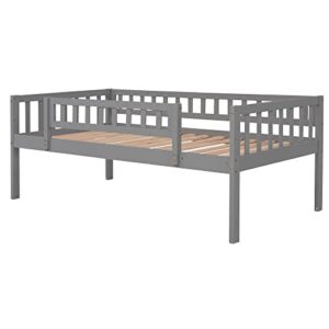 DEYOBED Triple Wooden Bunk Bed - Twin Over Twin Over Twin with Slide and Dual Ladders | Ultimate Sleep and Play Solution for 3 Kids and Teens