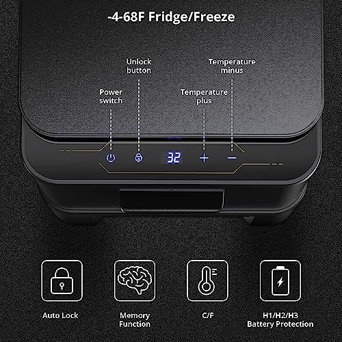 Adoolla 42QT Car Refrigerator, Black