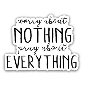 miraki pray about everything sticker, christian sticker, bible verse sticker, inspirational sticker, water assitant die-cut vinyl funny decals for laptop, phone, water bottles, kindle sticker