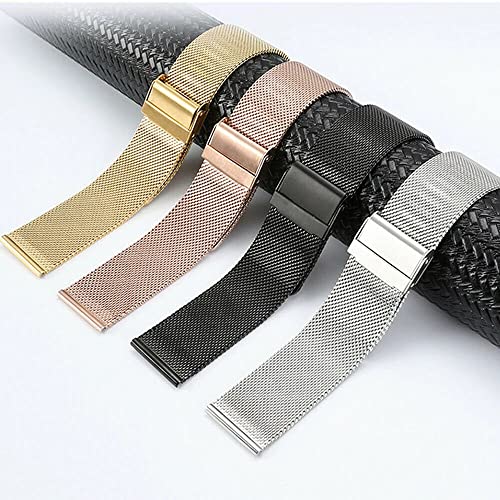 Wrist Strap Intended for Amazfit Bip 5/GTR 4/GTR 3/GTR 3 Pro/GTR 2/GTR 47mm Smart Watch Band, Replacement Metal Wrist Band for Amazfit Bip 5/GTR 4/GTR 3/GTR 3 Pro/GTR 2/GTR 47mm Smartwatch Stainless Steel Bracelet Adjustable Loop (Silver+Rose Gold)