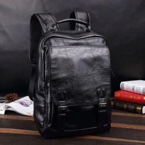 JouZYA Men's Leather Backpack Shoulder Bag Weekender Travel Laptop Notebook School Bags