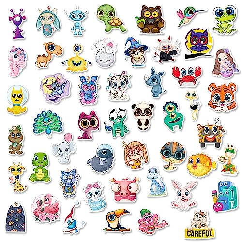 50Pcs Cartoon Big Eyes Stickers for Water Bottles,Toys Teens Boys Girls Adults Gifts,Vinyl Waterproof Stickers for Laptop,Phone,Notebook,Skateboard Decal Sticker Pegatinas Juguete