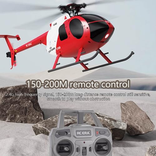 ANIXA DWIU MD500 C189 Little Bird RC Helicopter, 1/28 2.4G 4CH Single-Rotor RC Drone Aircraft with 6-axis Gyroscope Dual Brushless Motors 6G Simulation Plane Model (RTF Version)