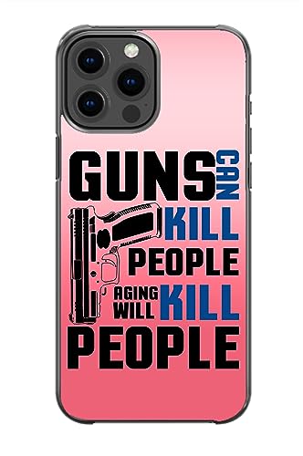 Guns Can Kill People Aging Will Kill People Sarcastic Funny Gun Freedom Pattern Art Design Anti-Fall and Shockproof Gift iPhone case (iPhone 7/8)