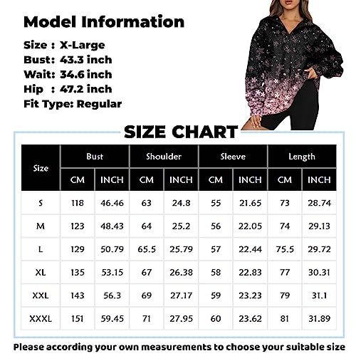 1/4 Zip Sweatshirt Women Quarter Zip Sweatshirt Women Long Sleeve Shirts for Women Half Zip Sweatshirt Women Generic Oversized Long Sleeve Pullover Y2k Shirts Casual Blouse Loose Tops Printed Sweater