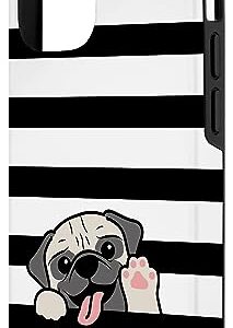 iPhone 13 Pug Dog Animal Pet Black White Stripes Striped Women Girls Case