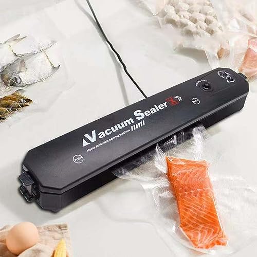 Automatic Vacuum Sealer for Food Meat Cooking Cold Storage Beef Fish Vegetables and Leftovers (Black, One Size)