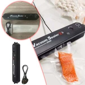 Automatic Vacuum Sealer for Food Meat Cooking Cold Storage Beef Fish Vegetables and Leftovers (Black, One Size)