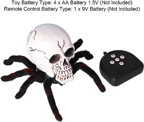 2023 New Skull Tarantula Toy, Remote Control Spider, Spooky RC Spider Prank Toy with Light Up Eyes, High Simulation Fake Spider, Great Hallowee Toy for Kids