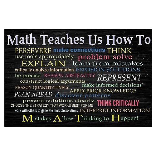 Posters Math Teaches Us How To Persevere Make Connections Think Math, Classroom, Back To School, Lover Math Art Decor, Classroom Decor, Math Teacher Gift [UNFRAME]